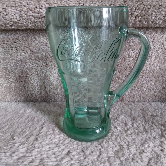Libbey | Dining | Vintage Libbey Green Coca Cola Glass Mug Whandle ...